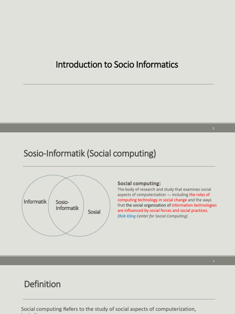 Slide 1 Pengenalan Sosio Informatik | PDF | Hatred | Autism Spectrum