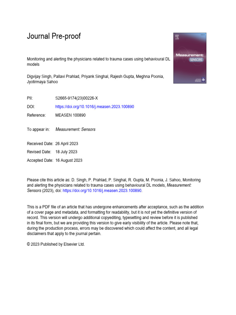 Monitoring and Alerting The Physicians Related To Trauma Cases Using ...