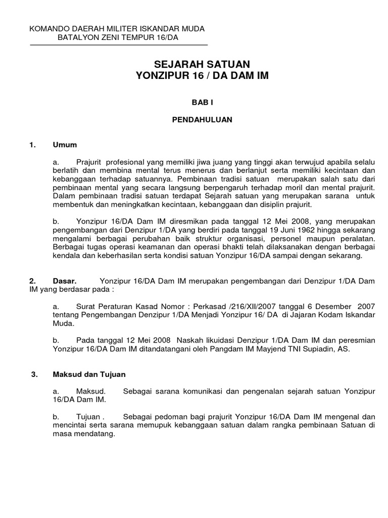 Sejarah Yonzipur 16/DA Dam IM | PDF | Perjalanan