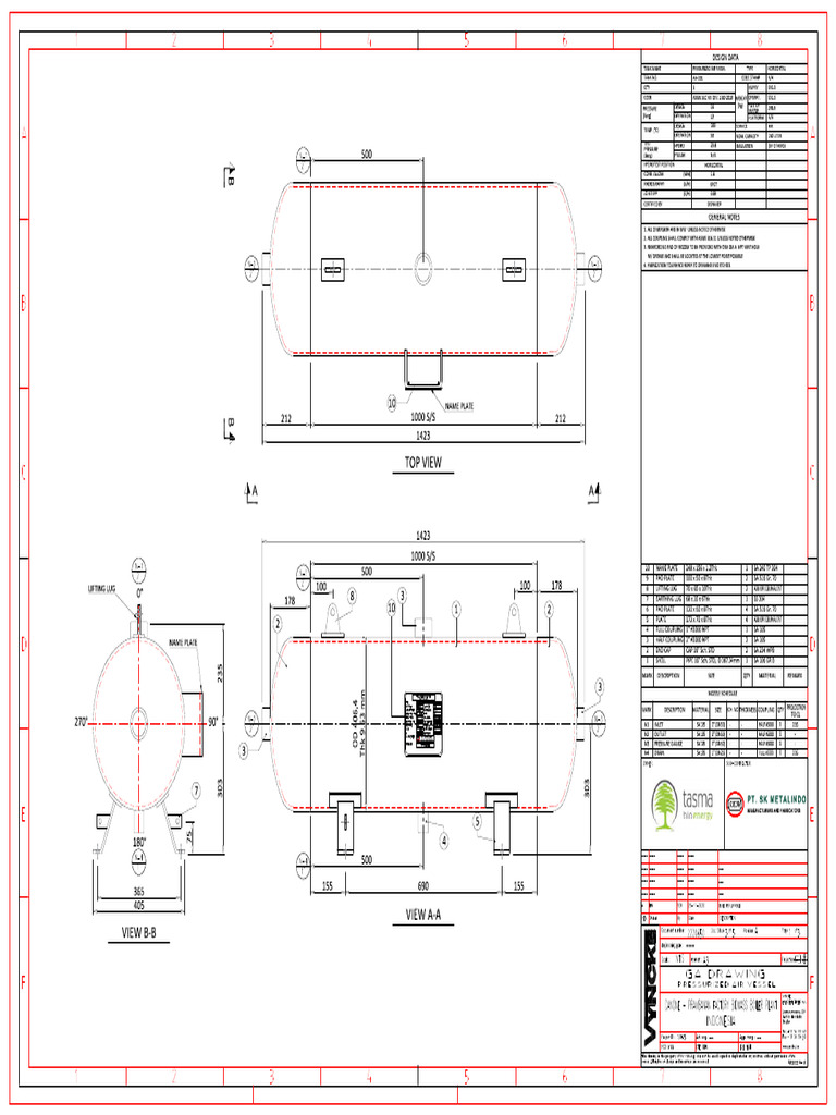 GA - AIR VESSEL 150LT Rev.A | PDF