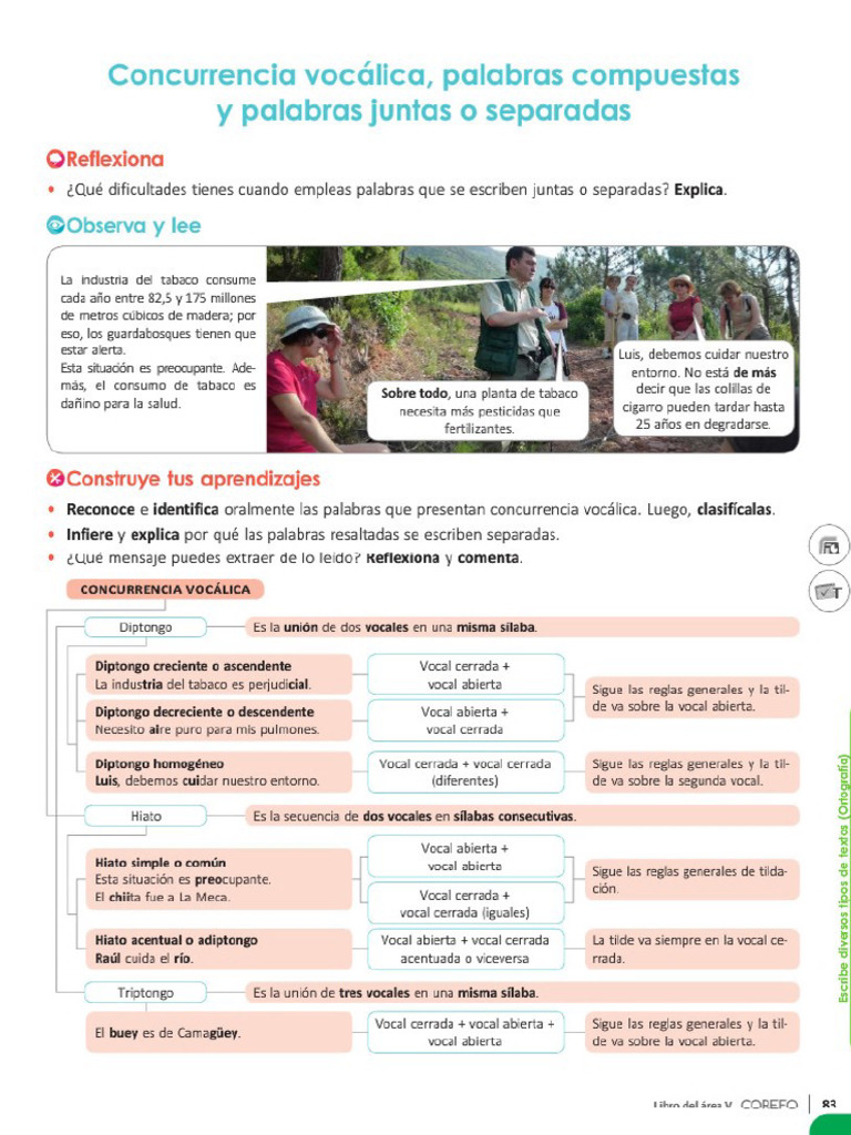 Tema Concurrencia Vocalica 5to Secu. | PDF