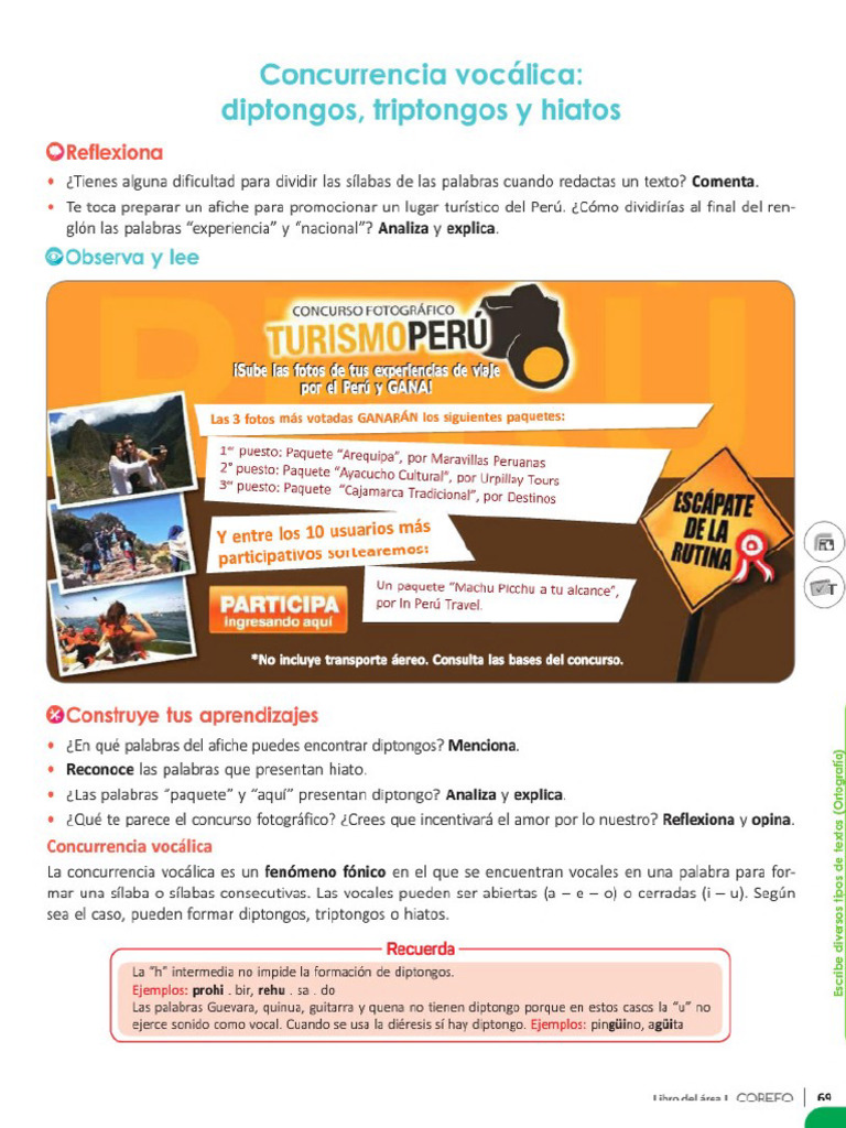 Ficha Concurrencia Vocalica 1ro | PDF