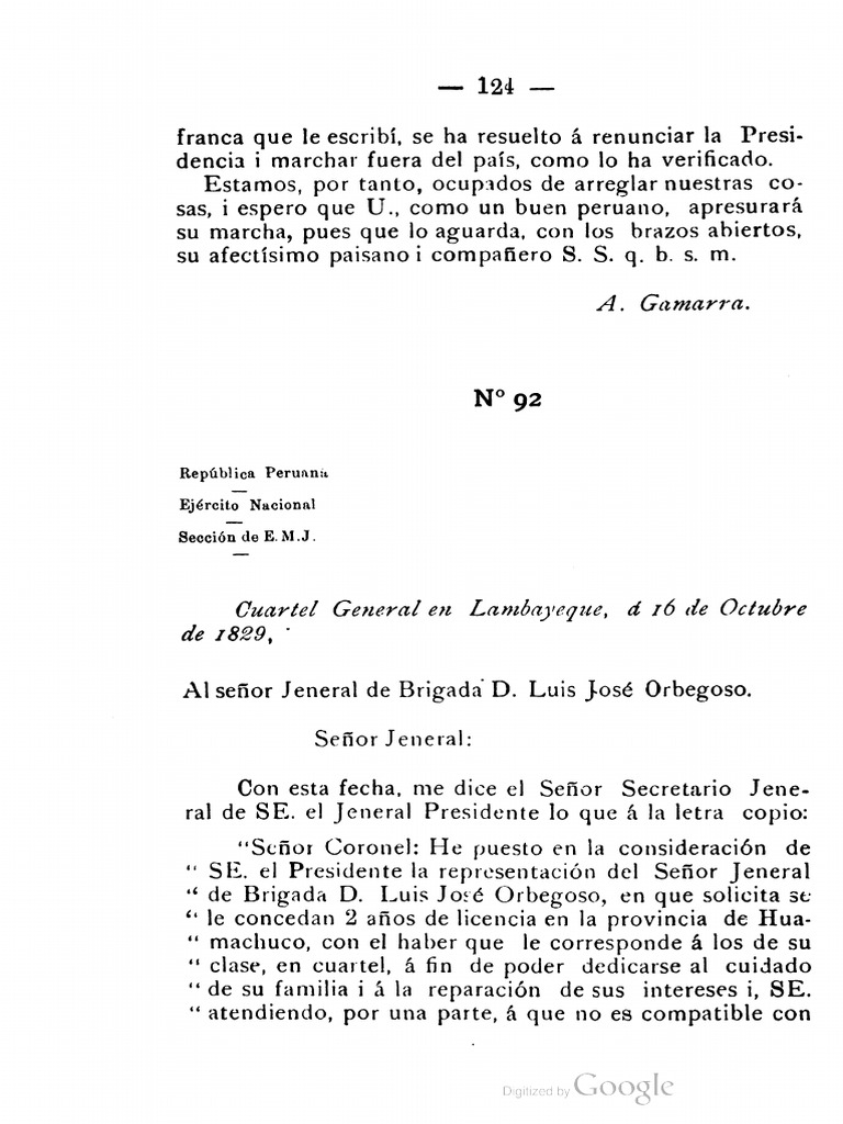 Luis Orbegoso - Documentos Mariscal Orbegoso 1 - 1908 Lima-Page142 | PDF