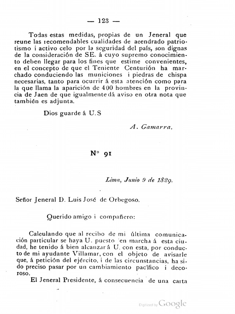 Luis Orbegoso - Documentos Mariscal Orbegoso 1 - 1908 Lima-Page141 | PDF