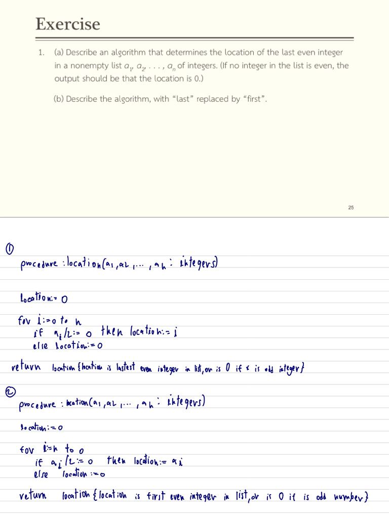 09 Algorithms (1) Homework | PDF