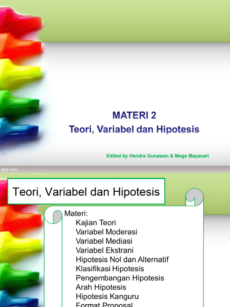 TEORI, VARIABEL HIPOTESIS New | PDF | Karier & Perkembangan ...