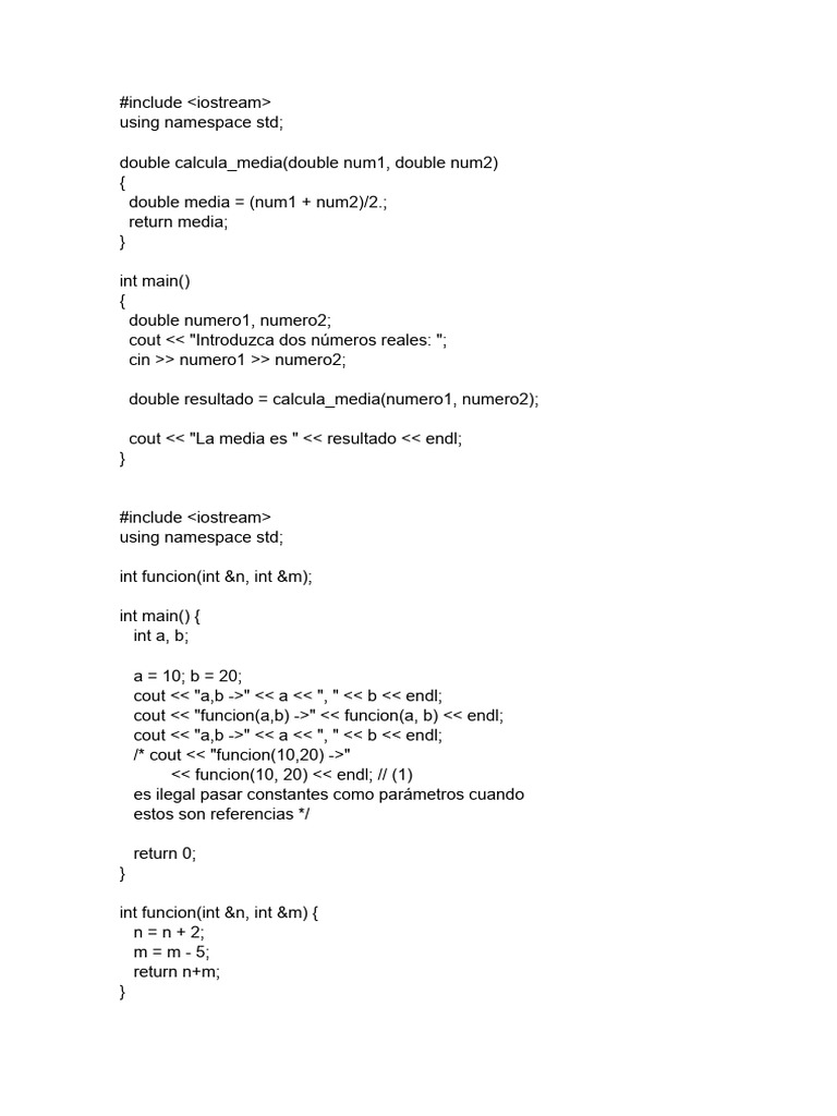 RECORDAORIO DE Funciones CPP | PDF | Ingeniería de software | Programación de computadoras