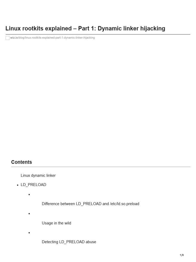 2023-07-05 - Linux Rootkits Explained - Part 1 - Dynamic Linker Hijacking | PDF | Malware ...