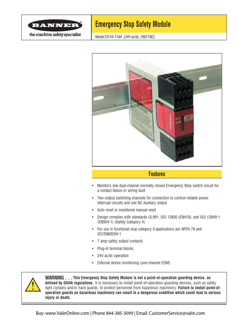 Banner e Stop Safety Modules | PDF | Switch | Relay