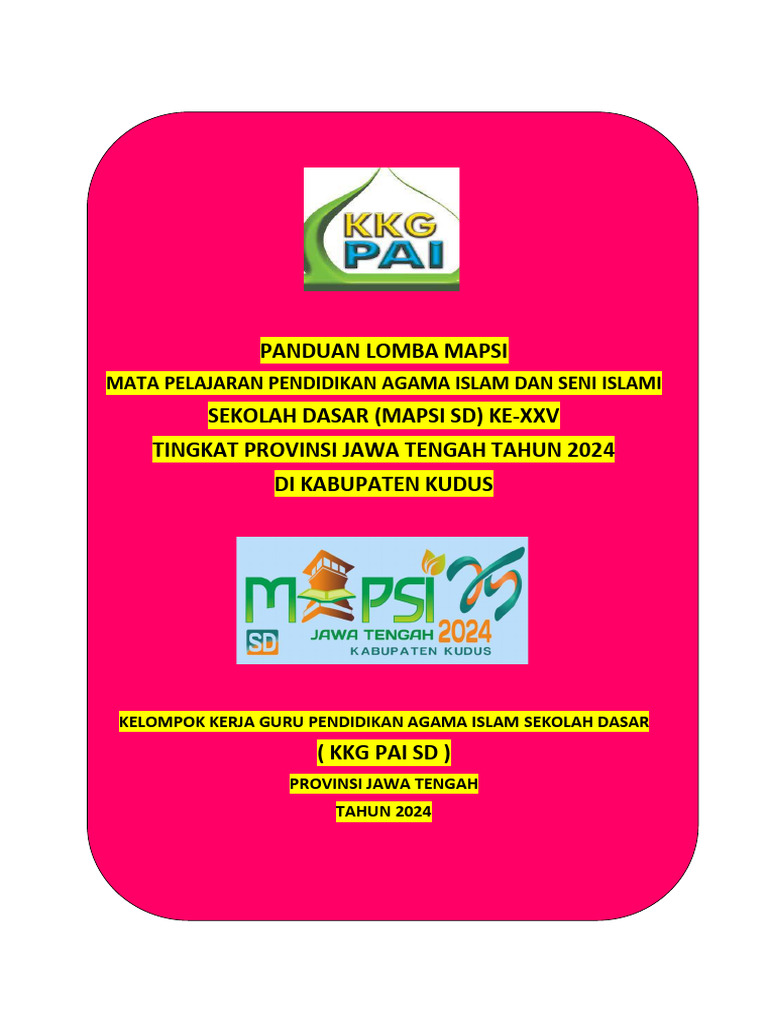 Panduan Lomba Mapsi Ke 25 TH 2024 Di Kudus Fix | PDF