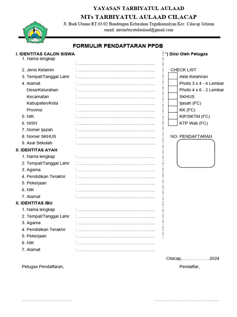 Formulir PPDB 2024 | PDF