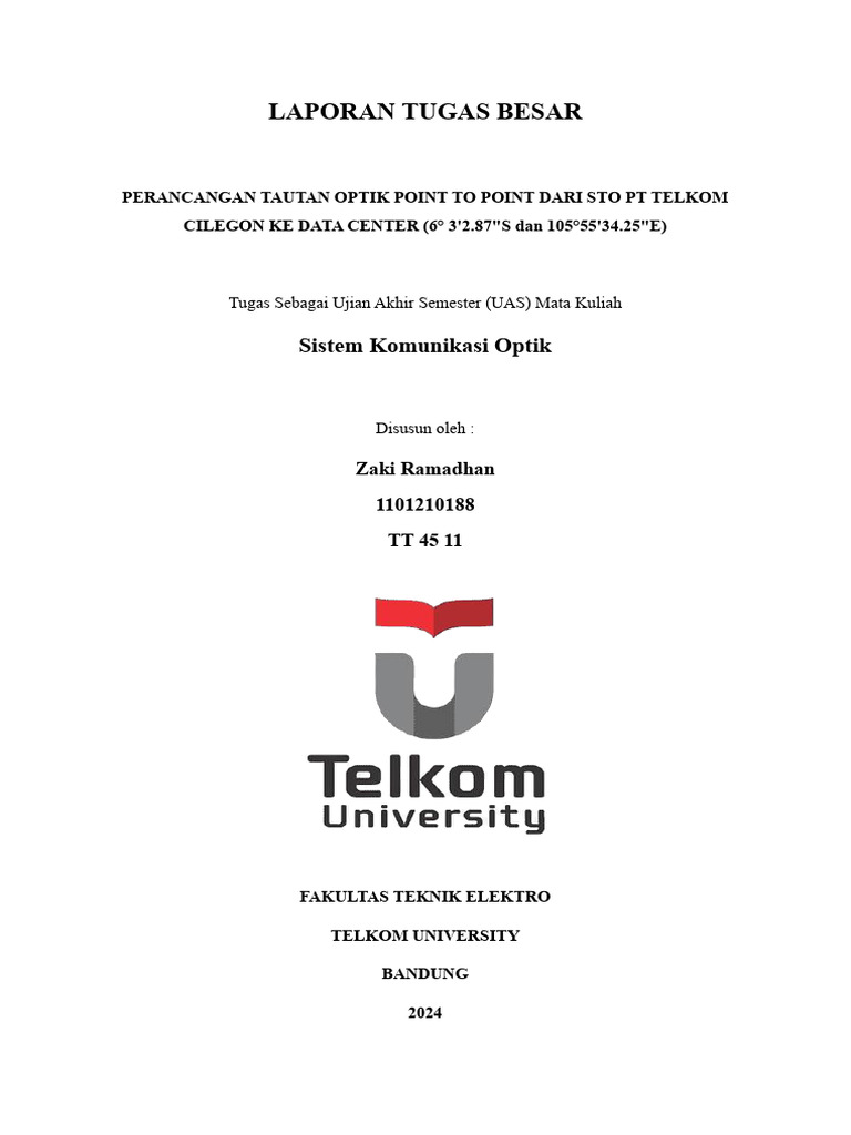 Perancangan Tautan Optik Cilegon-Data Center | PDF
