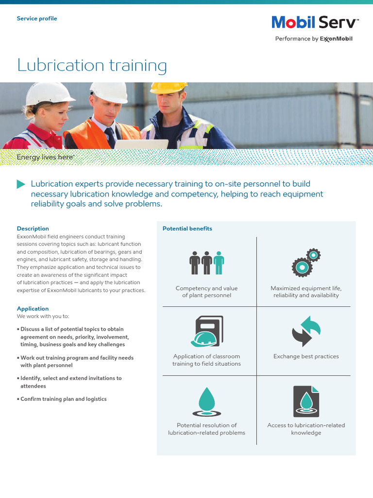 Lubrication Training | PDF | Reliability Engineering | Exxon Mobil