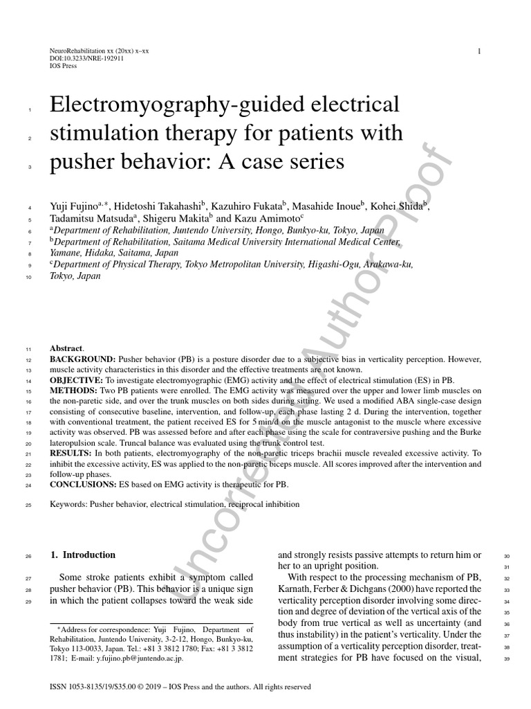 Fujino 2019 | PDF | Electromyography | Magnetic Resonance Imaging