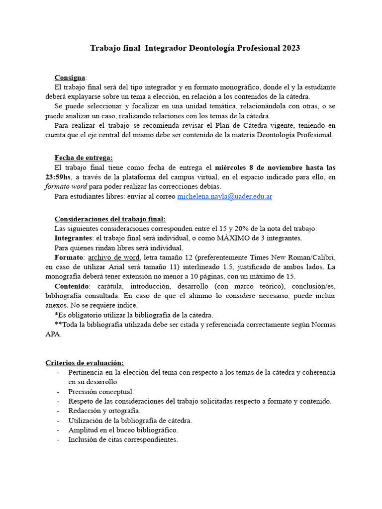 Trabajo Final Integrador 2023 | PDF