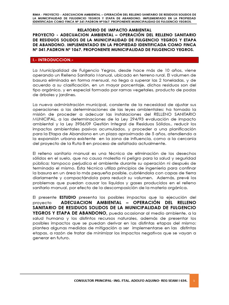 I - Introduccion | PDF | Vertedero | Residuos