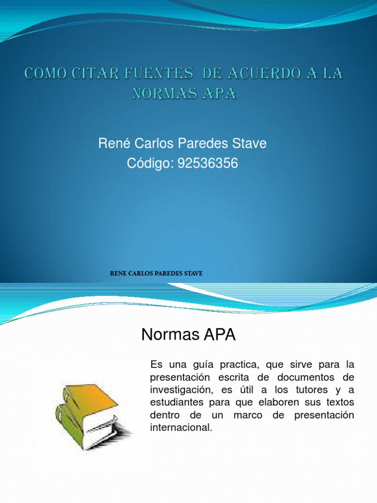 Tutorial Como Citar Fuentes de Acuerdo A Normas Apa | PDF | Science ...