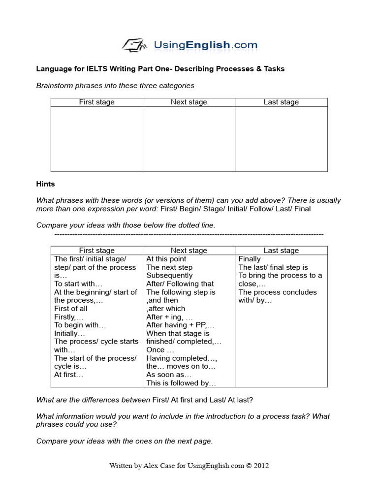 Ielts Writing Part One Describing Processes Tasks | PDF | Career & Growth | Computers