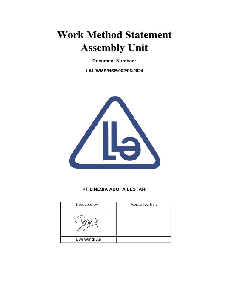 LAL-WMS-HSE-002-6-2024 WMS Assembly Unit - RI | PDF | Forklift ...