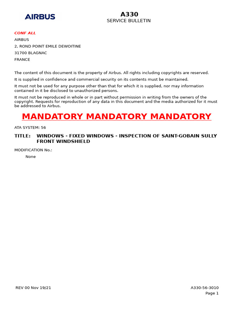 Mandatory Mandatory Mandatory: Service Bulletin | PDF | Aviation