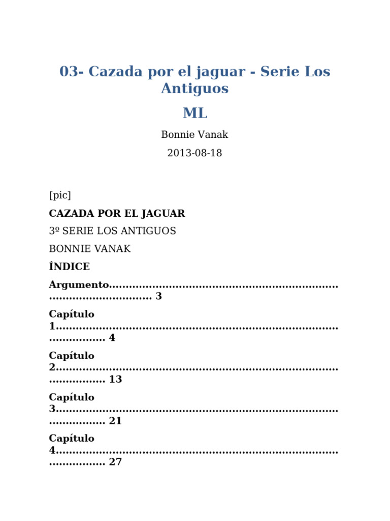 Bonnie Vanak - Los Antiguos 3 - Cazada Por El Jaguar | PDF | Gatos | Demonios