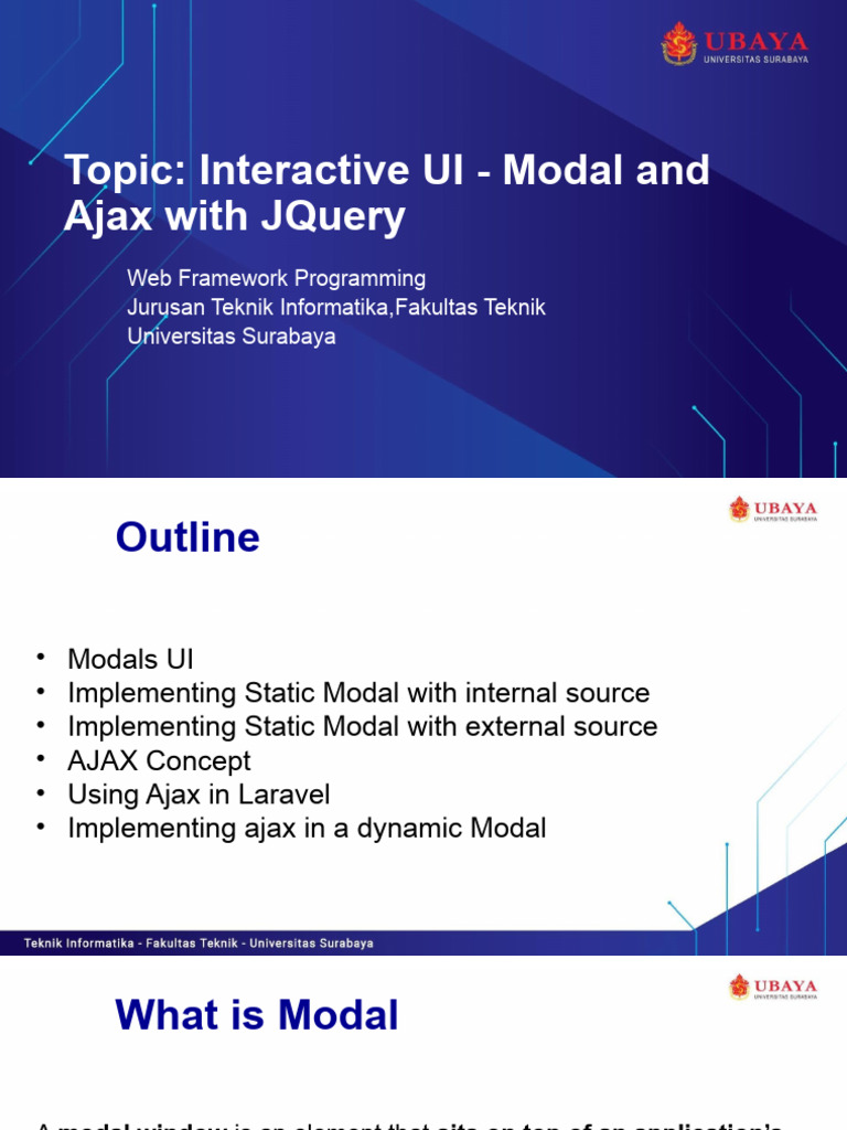 Topik 7 - Ajax and Modal | PDF | Ajax (Programming) | J Query Topik 7 - Ajax and Modal | PDF | Ajax (Programming) | J Query