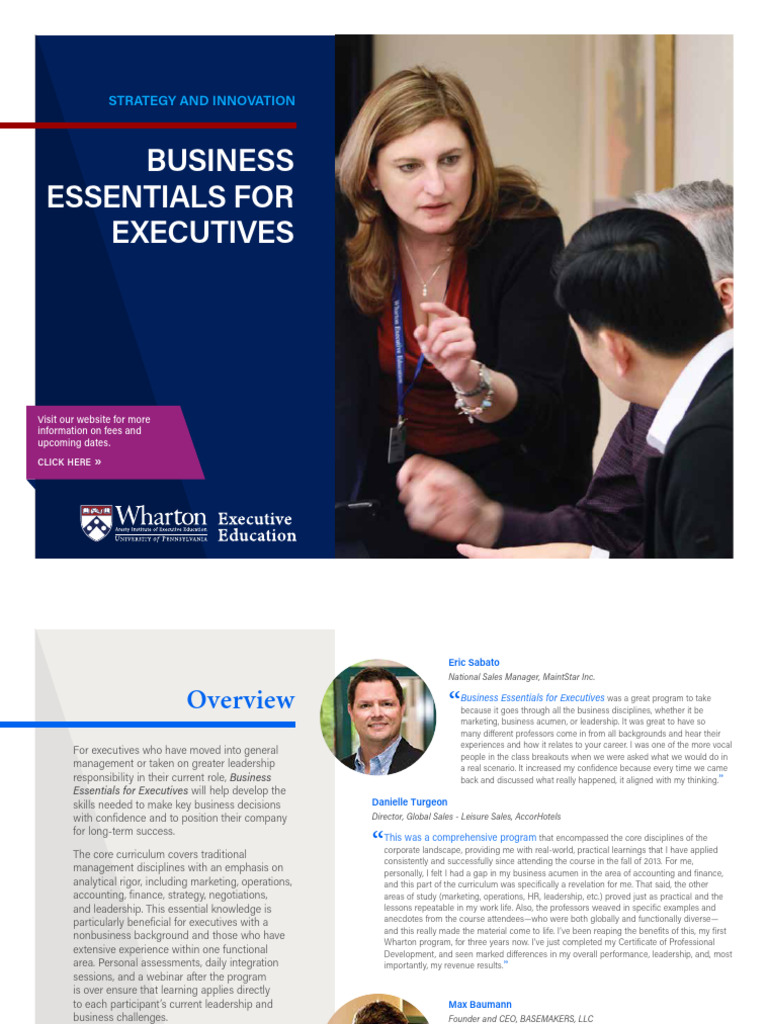 Wharton Business Essentials For Executives | PDF | Strategic Management ...