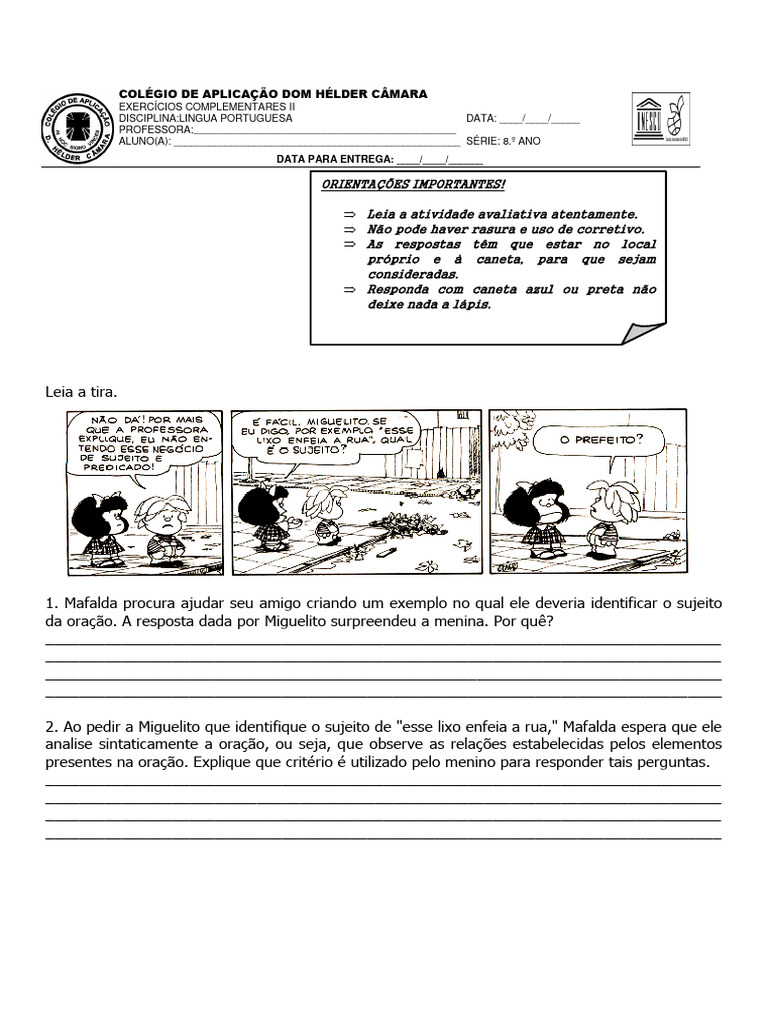 8º Ano Port Compl Ii | PDF | Assunto (gramática) | Famílias linguísticas