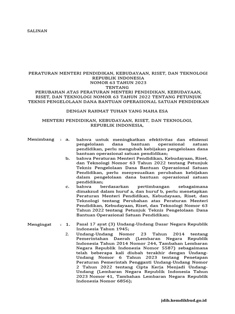 Juknis BOSP 2024 | PDF