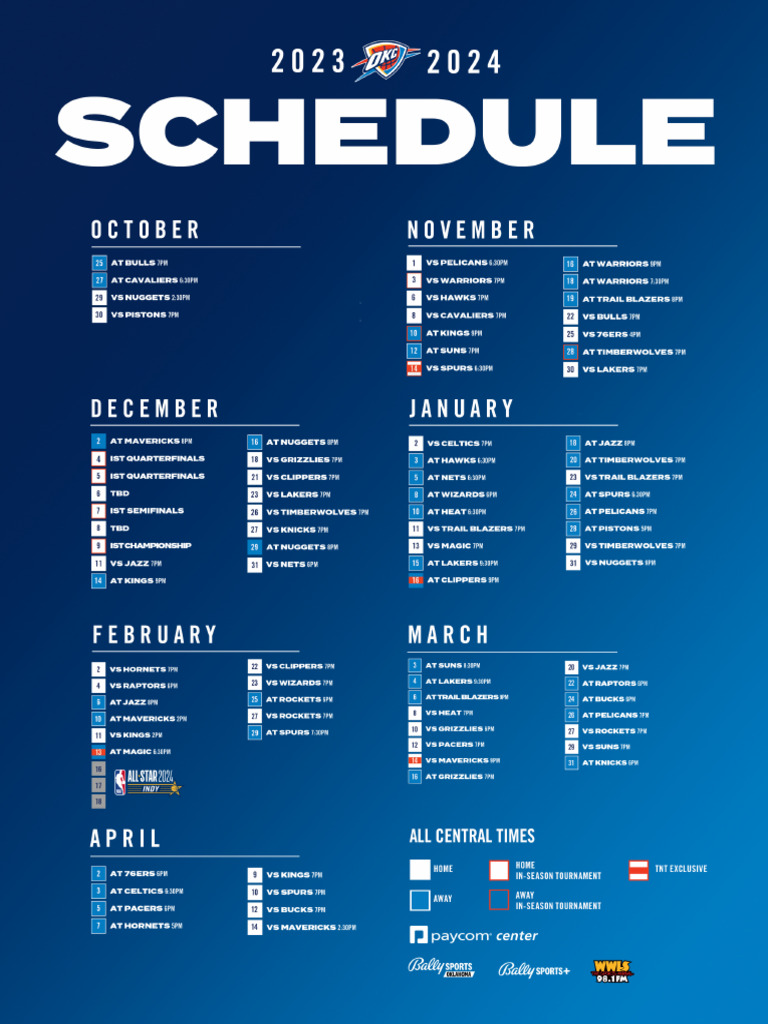 OKC Print Schedule 2324 | PDF