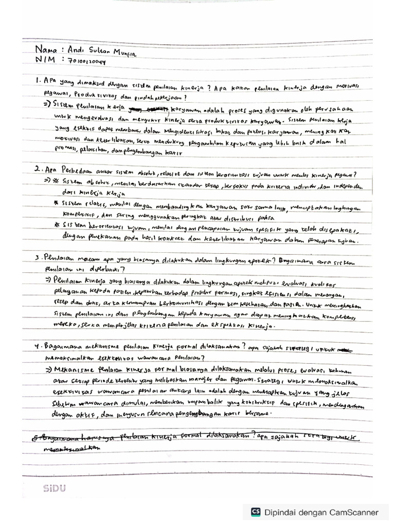 PBL 1 Manajemen Andi Sultan Muafiq | PDF