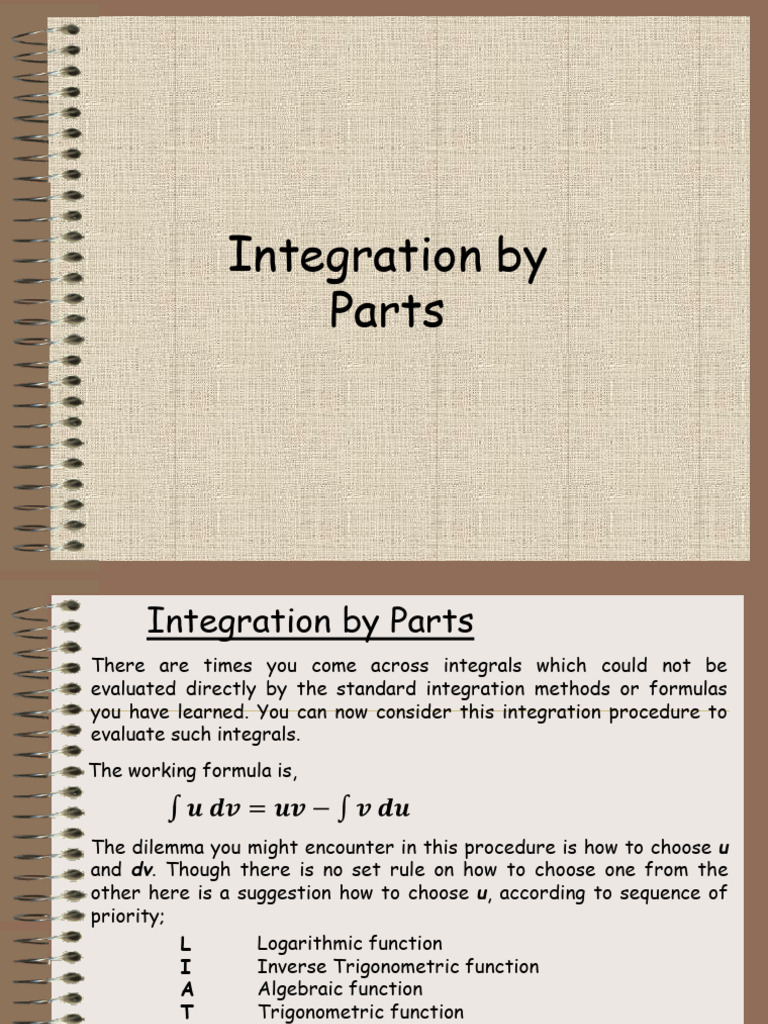 Lecture 6 - Integration by Parts | PDF | Trigonometric Functions | Integral