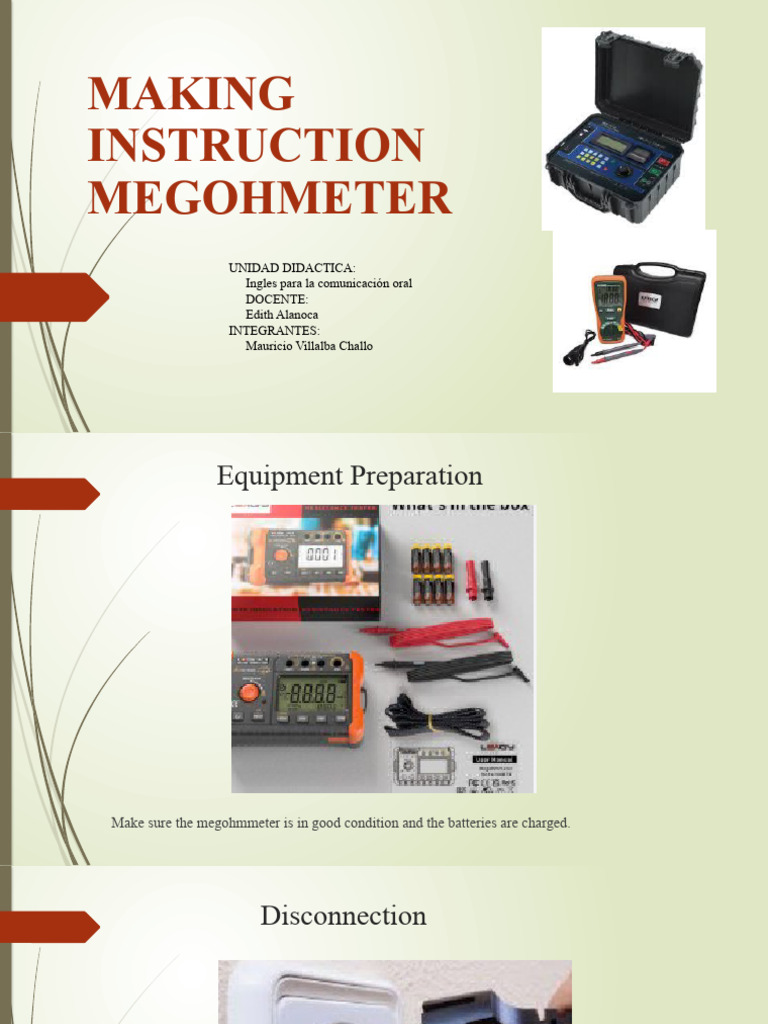 Megohmmeter Testing Guide | PDF