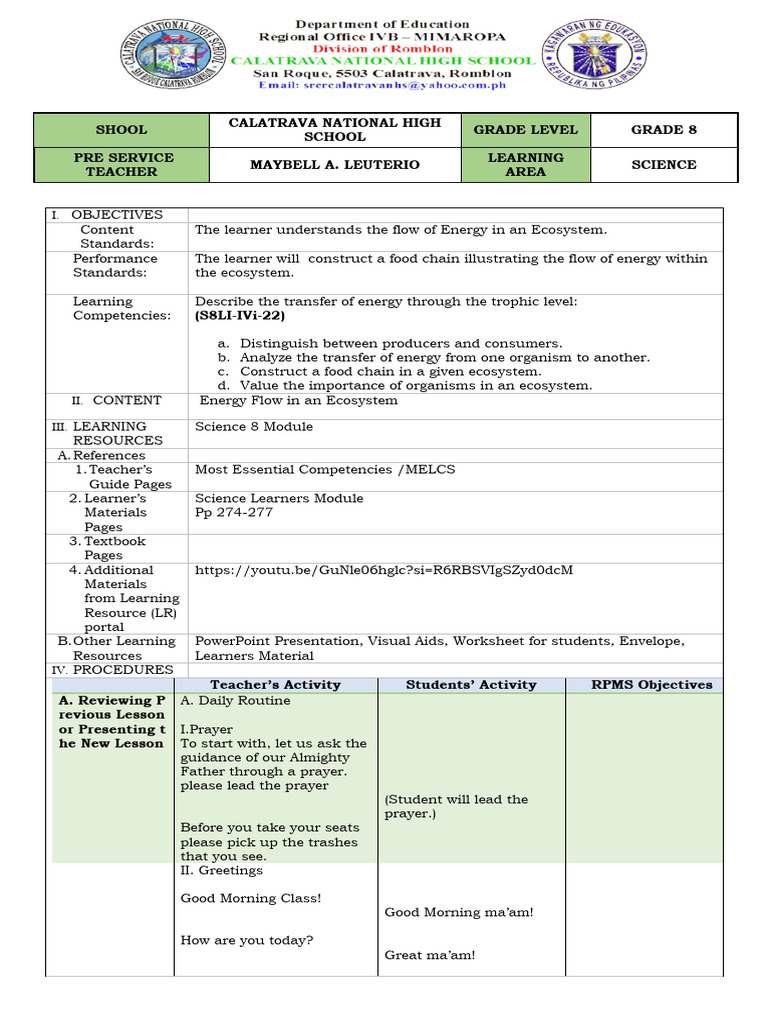 Dlp Demo Science Pdf Earth Sciences Biology
