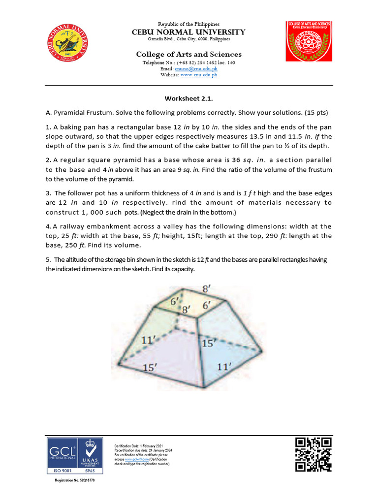 Geometry Problems: Pyramids and Cones | PDF | Euclidean Geometry ...