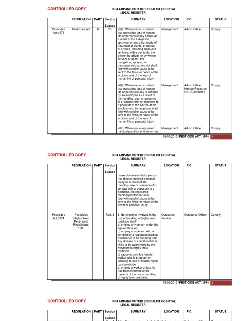 (LAB) Pesticides Act - Legal Register | PDF | Pesticide | Pest (Organism)