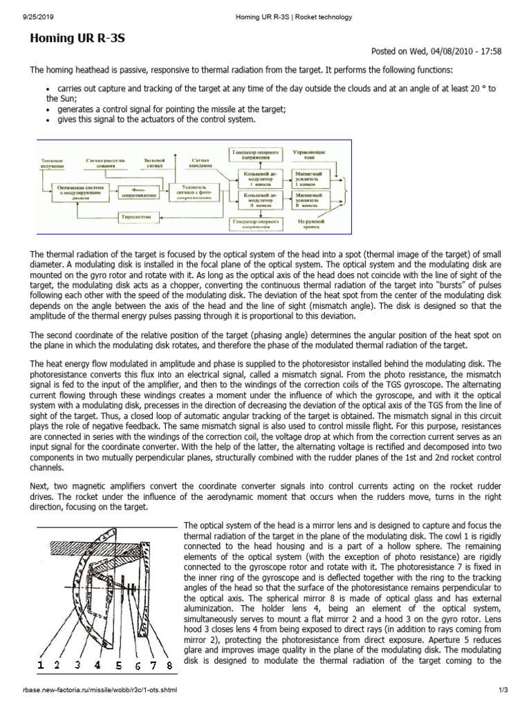 Homing UR R-3S - Rocket Technology | PDF | Gyroscope | Optics