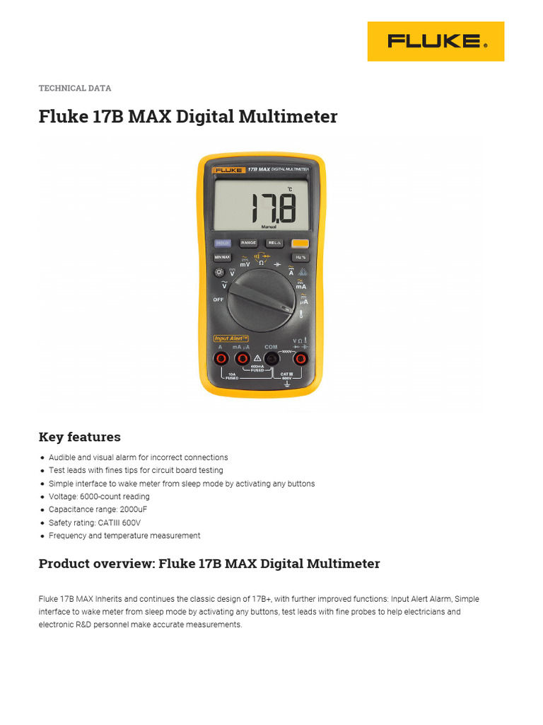 17B Max Multimeter Datasheet | PDF | Electronic Engineering ...