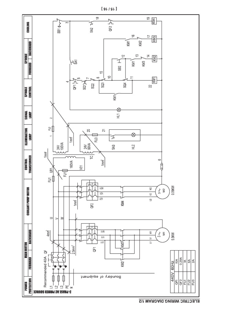 Lathe Electric Wiring Diagram | PDF