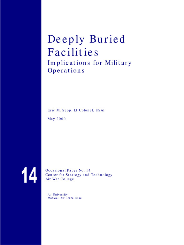 Air Force Deeply Buried Facilities Implications For Military Operations ... Air Force Deeply Buried Facilities Implications For Military Operations ...
