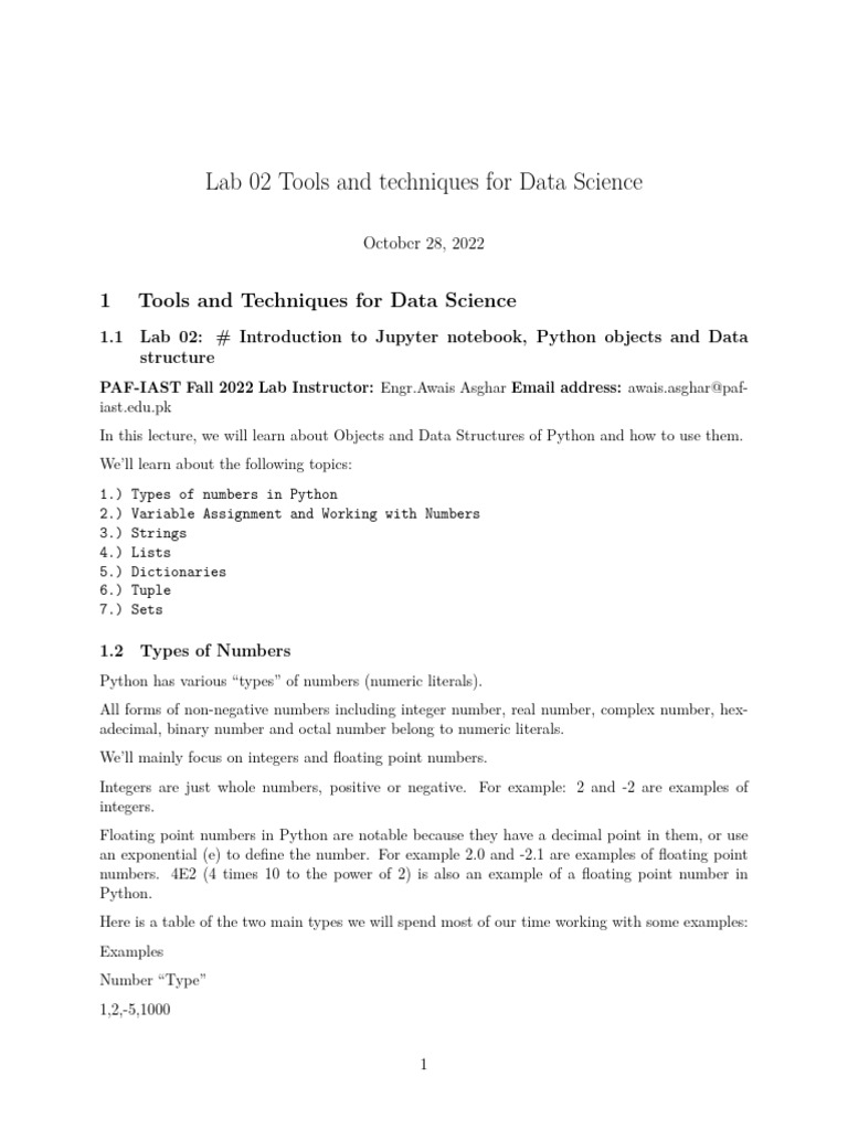 Lab 02 Tools And Techniques For Data Science Pdf Boolean Data Type Data Type