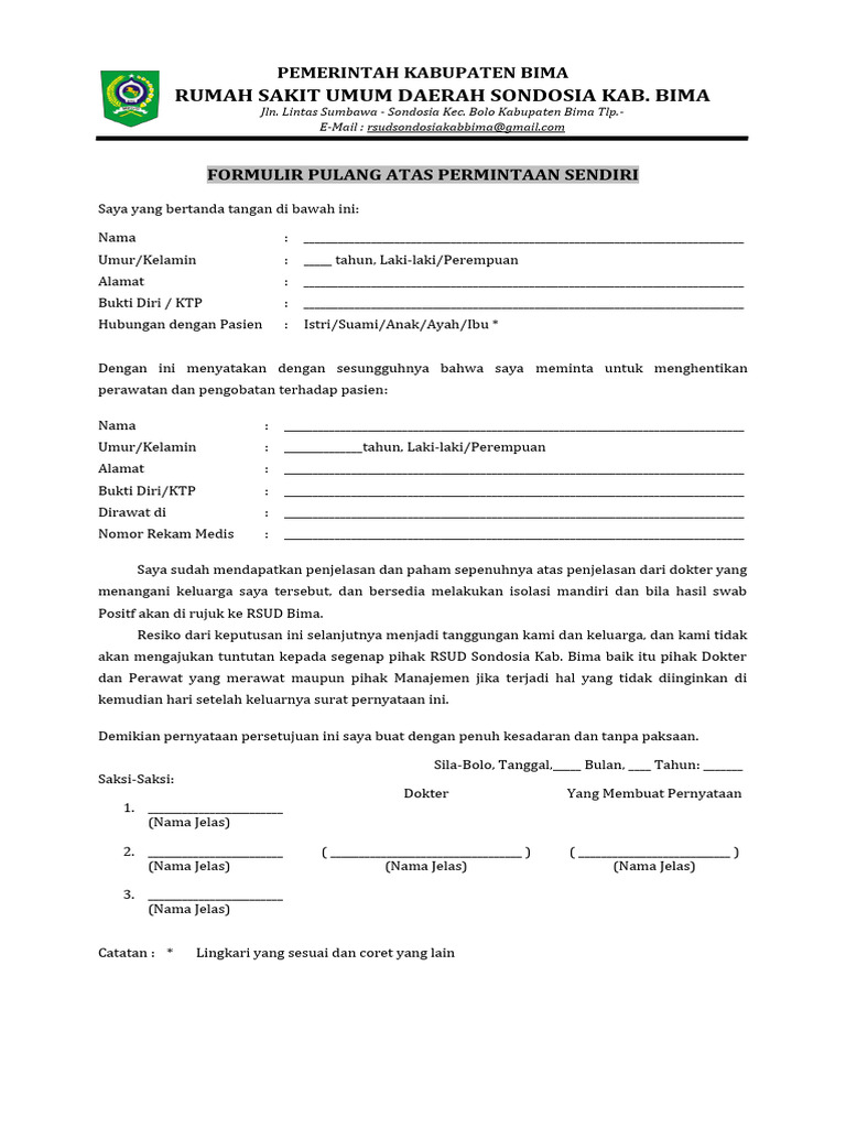 Formulir Pasien APS | PDF