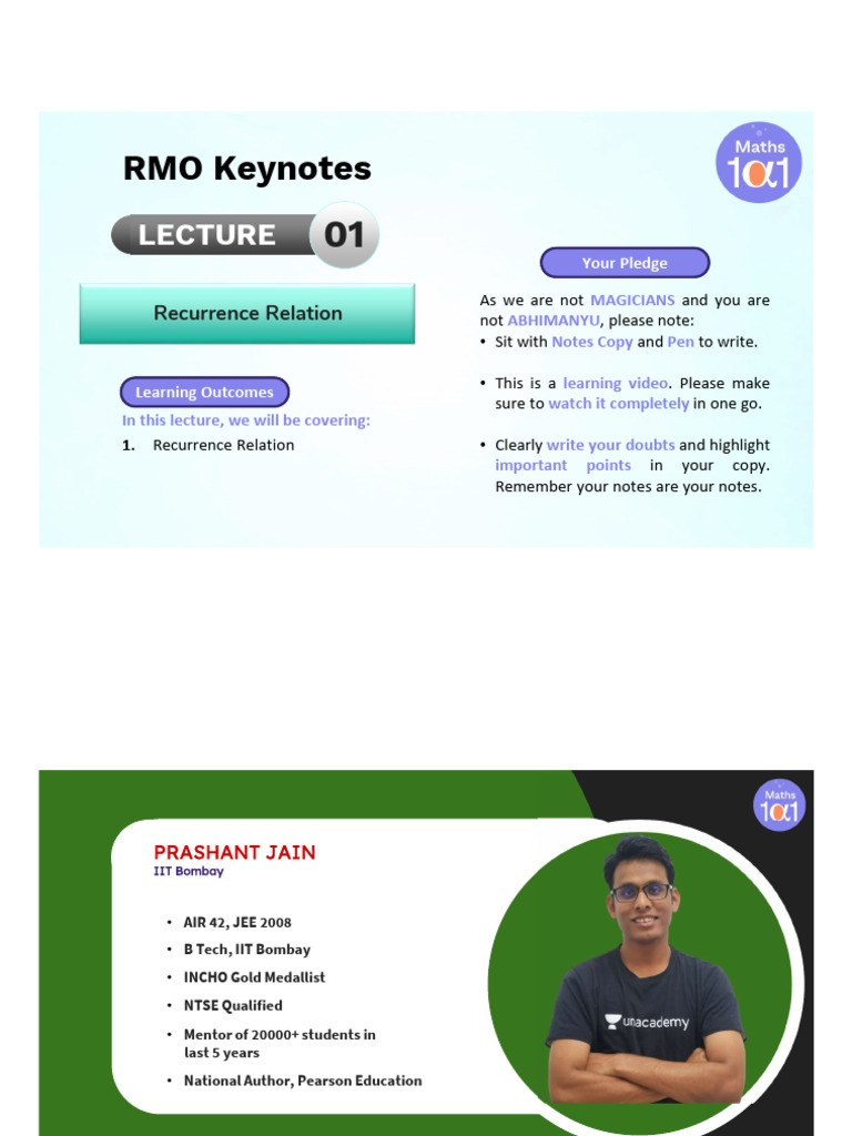 L-1 RMO Reccurence Relation | PDF | Recurrence Relation | Nonlinear System