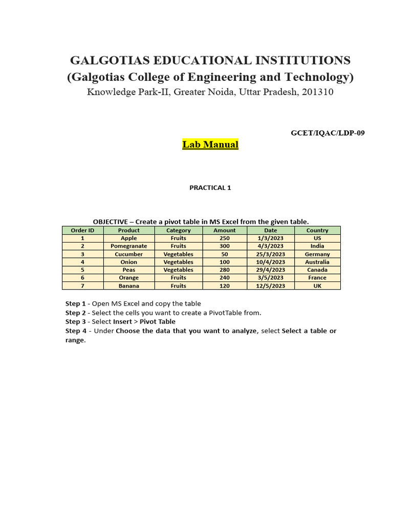 IT Skills Lab Manual - 020913 Mba | PDF | Microsoft Excel | Lunch