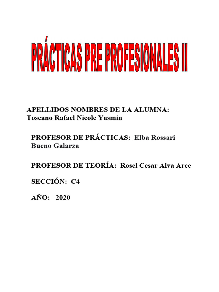 File Actualizado Corregido Practicas II Toscano Rafael Nicole Yasmin-1 | PDF | Business