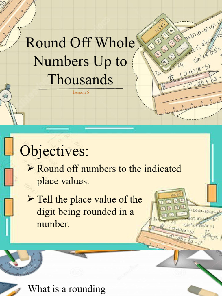 C1 - Lesson 5 - Round Off Whole Numbers Up To Thousands | PDF | Rounding | Arithmetic