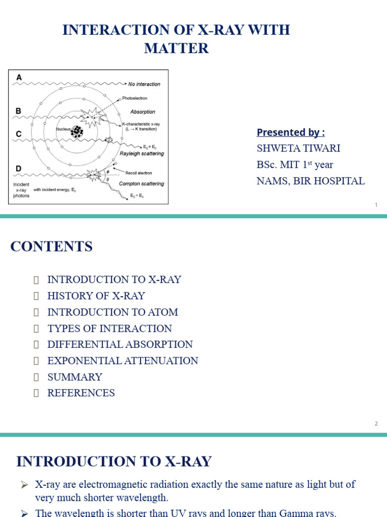 Interaction of X-Ray With Matter | PDF | Atomic Nucleus | X Ray