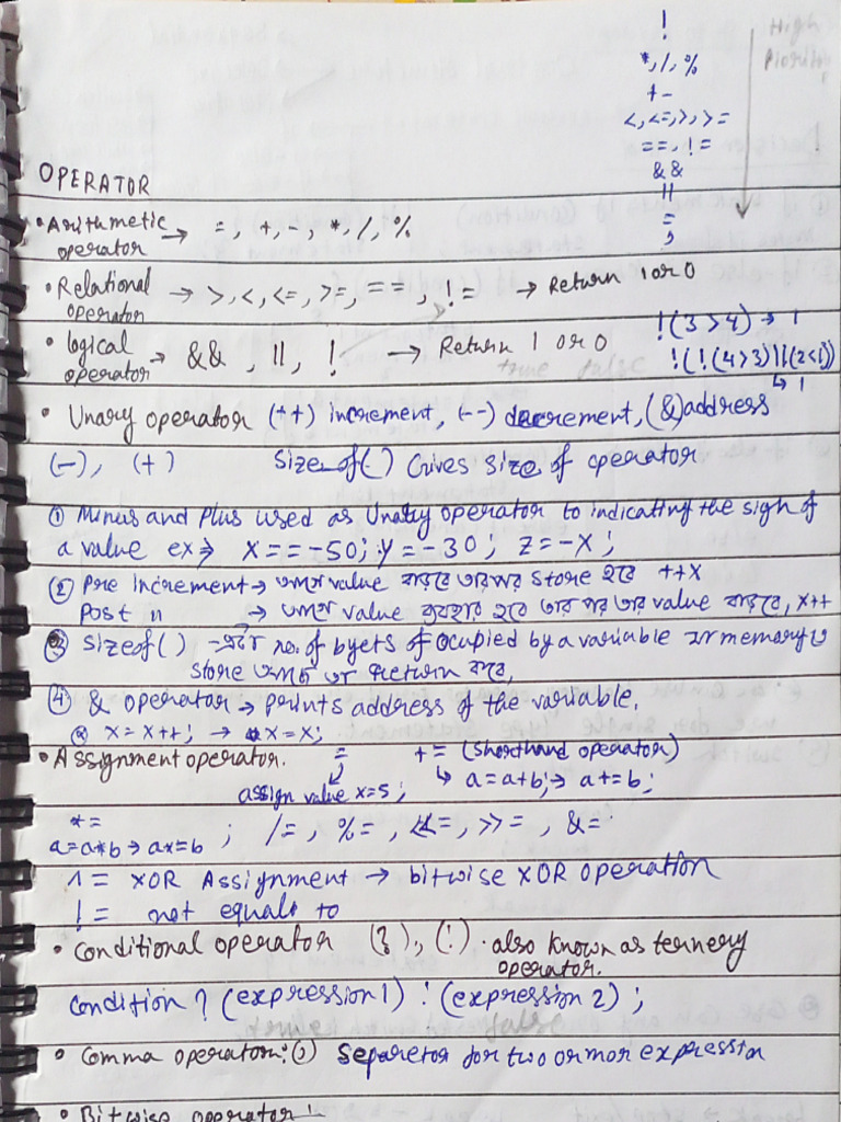 Hand Written Cheat Notes On C by M.B. (Decision Control) | PDF