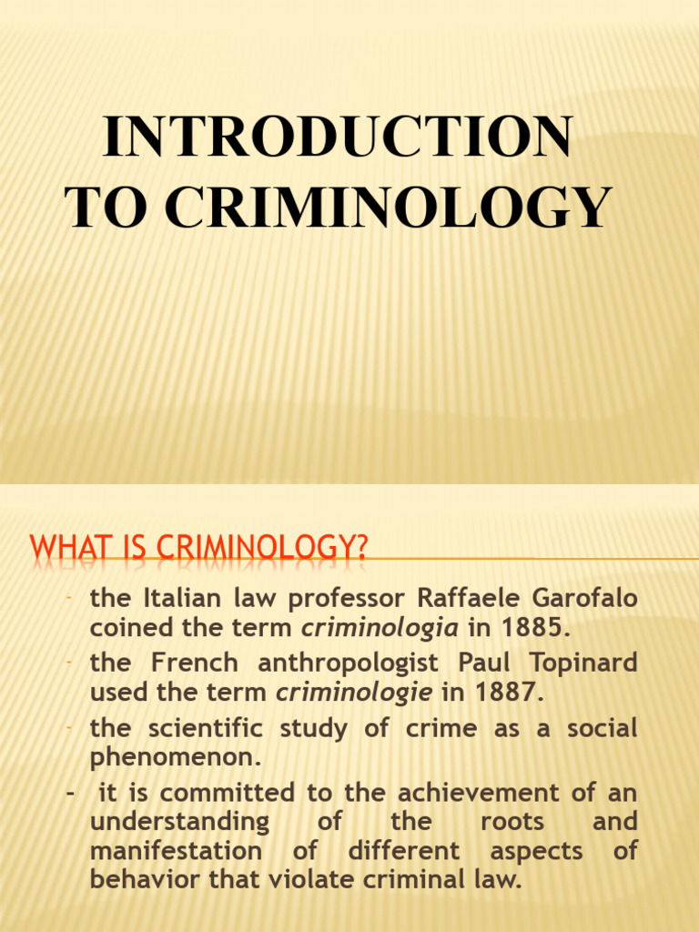 Overview of Criminology and Crime Studies | PDF | Crimes | Crime & Violence