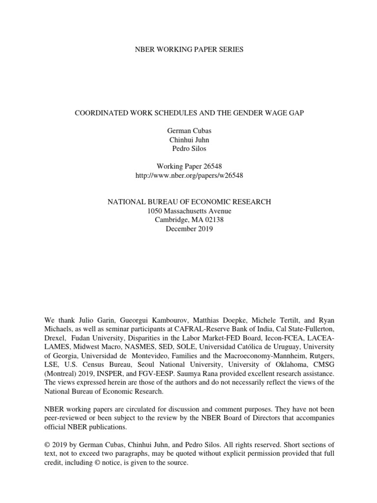 W 26548 | PDF | Labour Economics | Gender Pay Gap